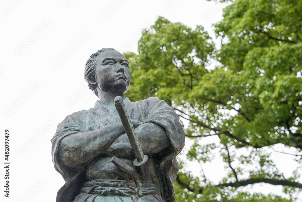 Nagasaki, Japan - Jun 07 2019 - Sakamoto Ryoma Statue at Wkamiya Inari ...