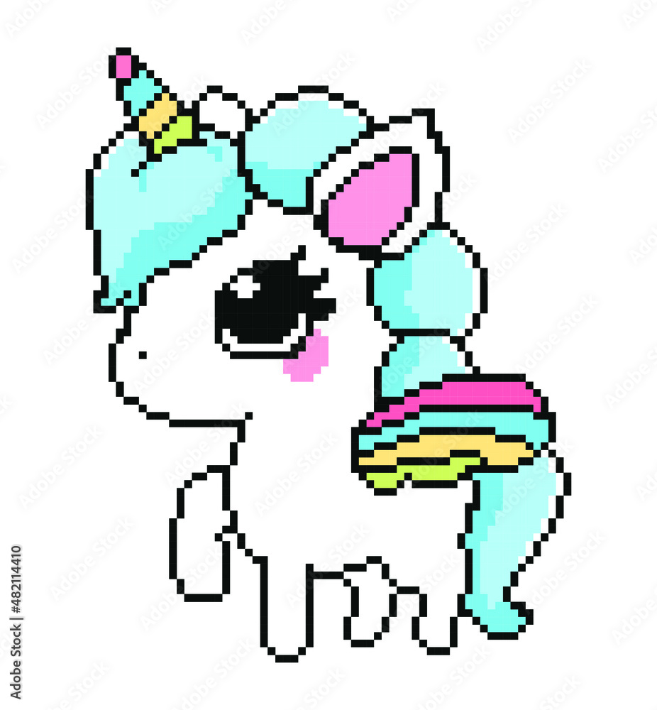 Unicorn pixel art. Stock Vector | Adobe Stock