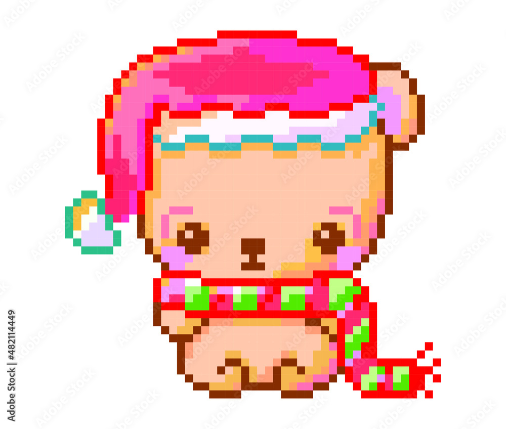 teddy bear pixel art. Stock Vector | Adobe Stock