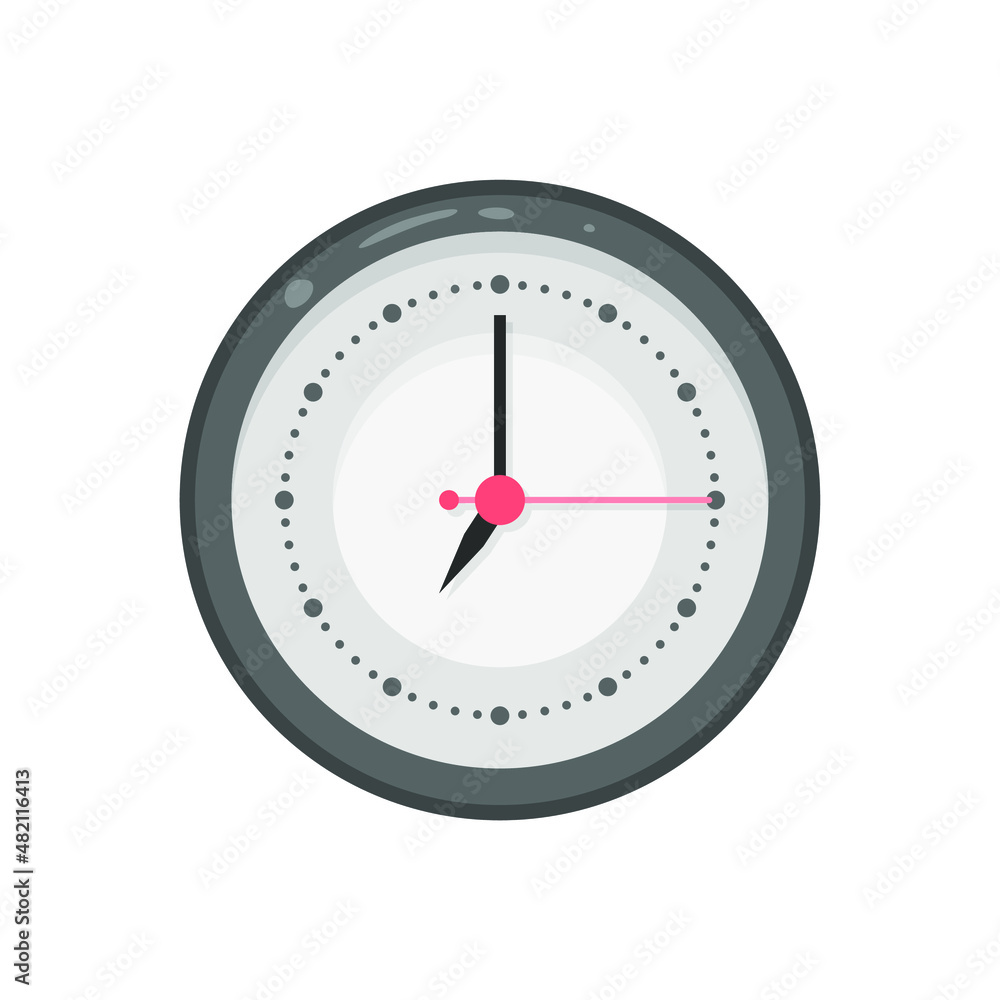 Abstract Flat Cartoon Education School College Study Clock Time Vector ...