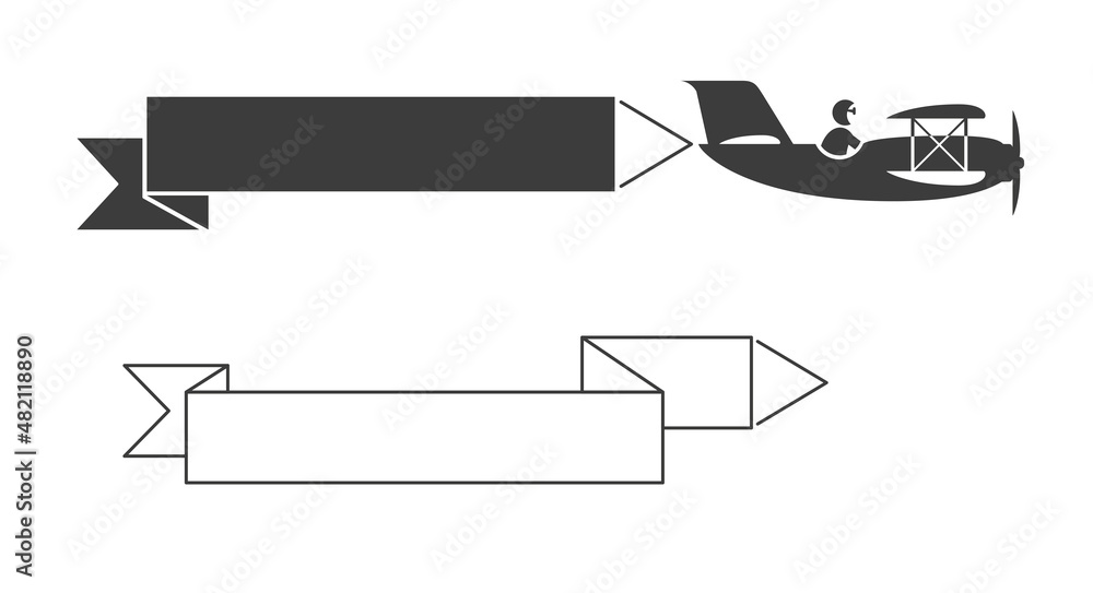 Plane banner template. A single-engine aircraft under the control of a ...