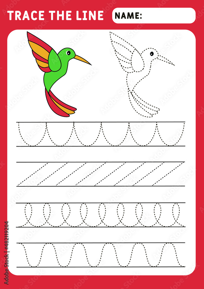 Trace line worksheet for kids. Basic writing. Working pages for ...