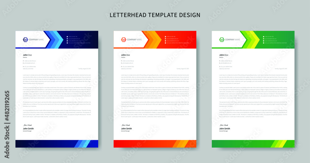 Abstract Letterhead Design Modern Business Letterhead Design Template ...