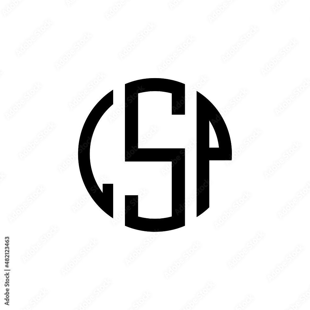 LSP letter logo design. LSP modern letter logo with black background ...