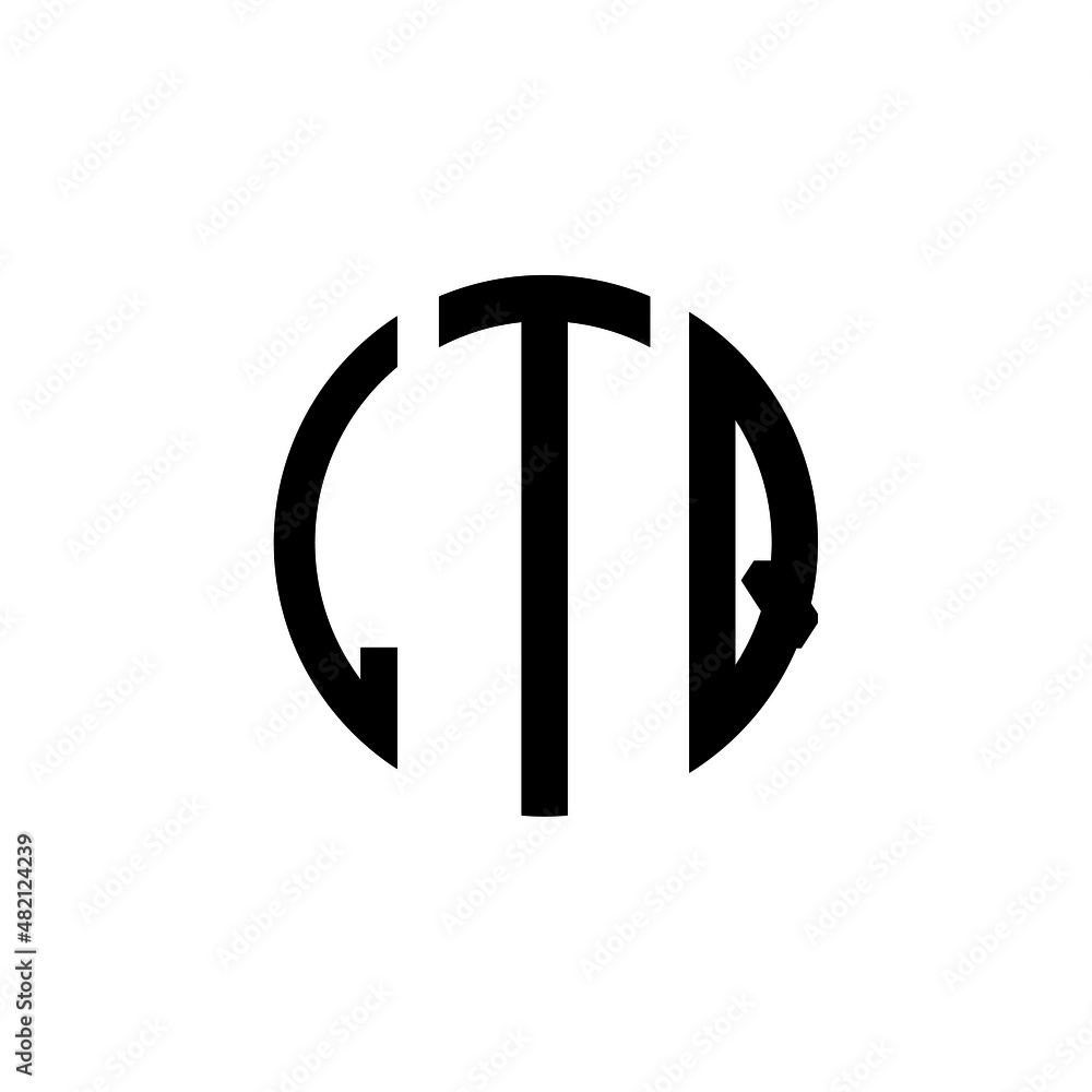 LTQ letter logo design. LTQ modern letter logo with black background ...