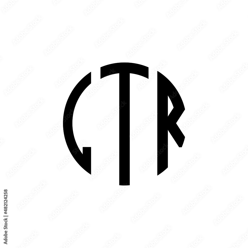 LTR letter logo design. LTR modern letter logo with black background ...