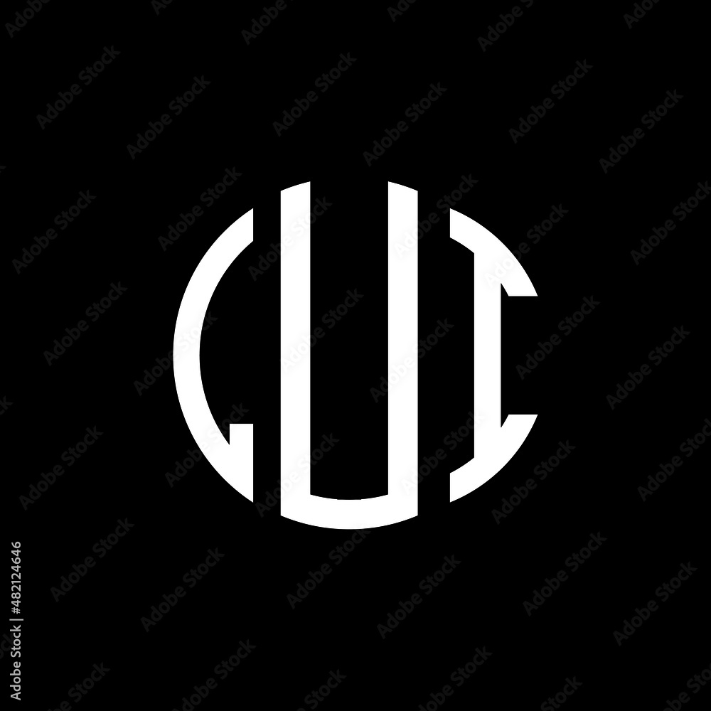 LUI letter logo design. LUI modern letter logo with black background ...