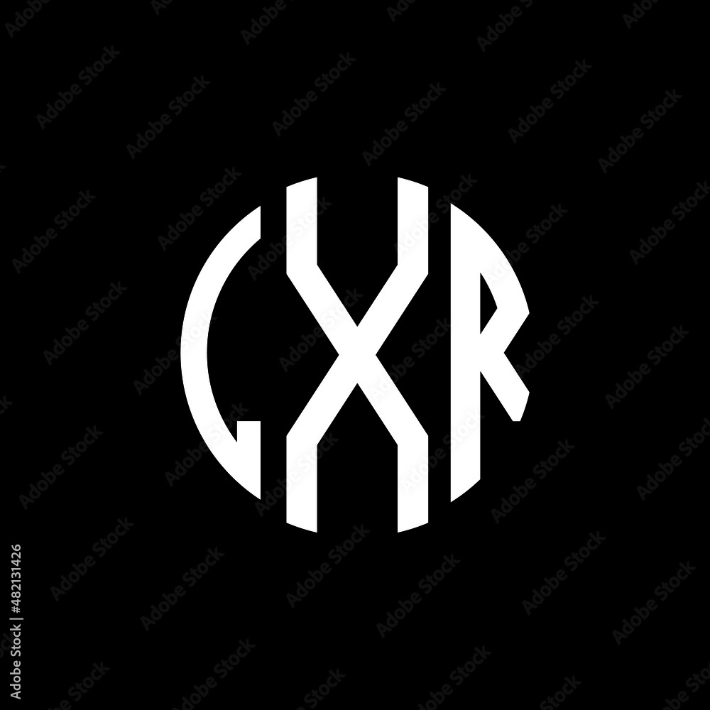 LXR letter logo design. LXR modern letter logo with black background ...