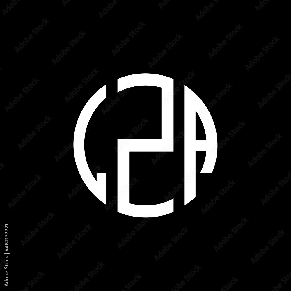 LZA letter logo design. LZA modern letter logo with black background ...