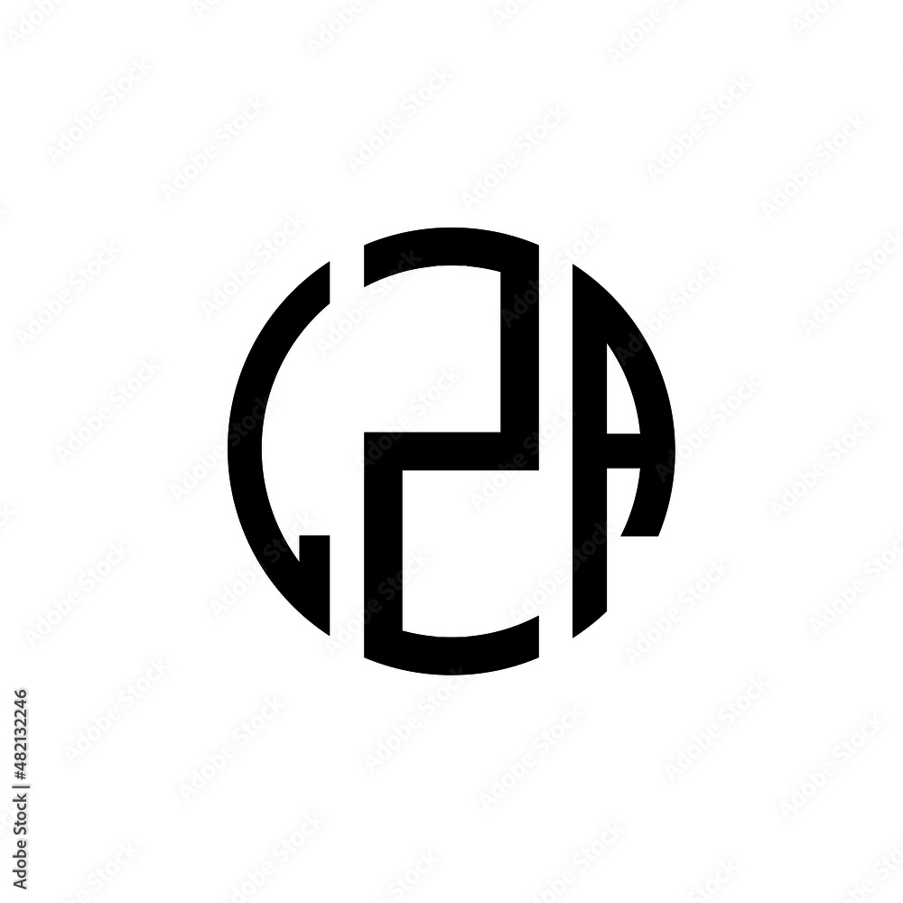 LZA letter logo design. LZA modern letter logo with black background ...