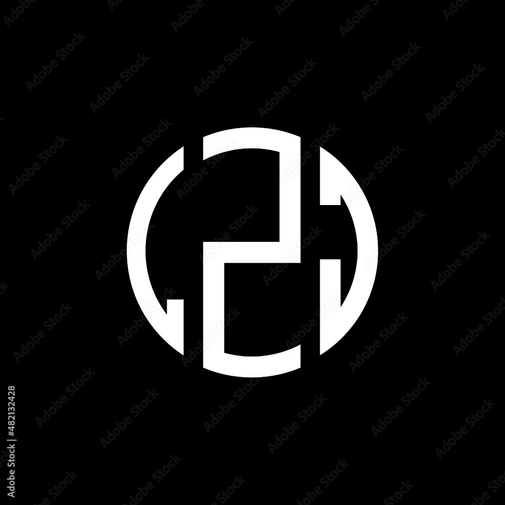 JZJ letter logo design. JZJ modern letter logo with black background ...