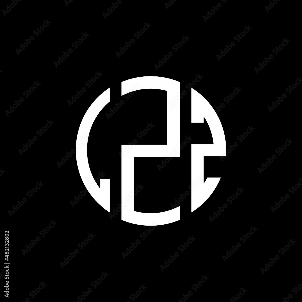 JZZ letter logo design. JZZ modern letter logo with black background ...