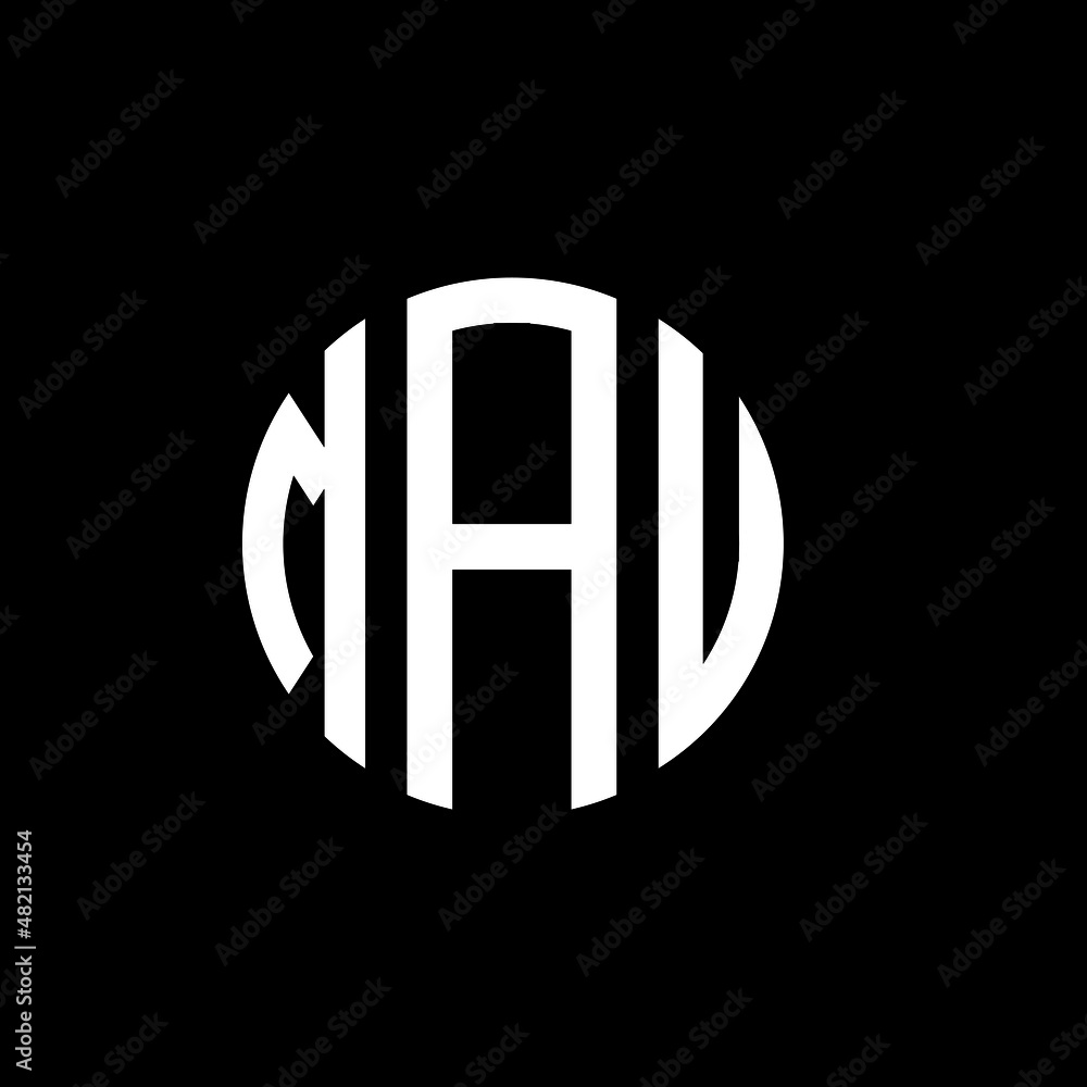 MAV letter logo design. MAV modern letter logo with black background ...
