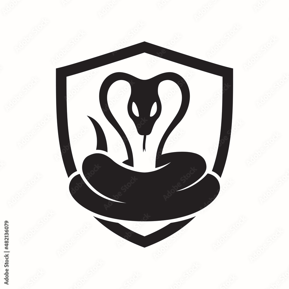Cobra logo black and white Stock Vector | Adobe Stock