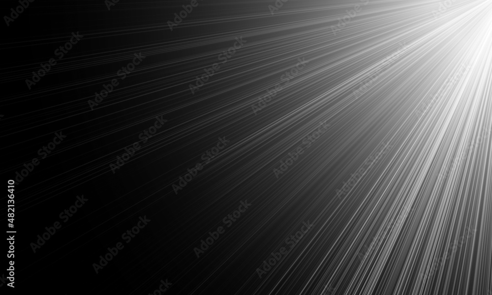 Ray light or sunburst isolated on black background for overlay design ...