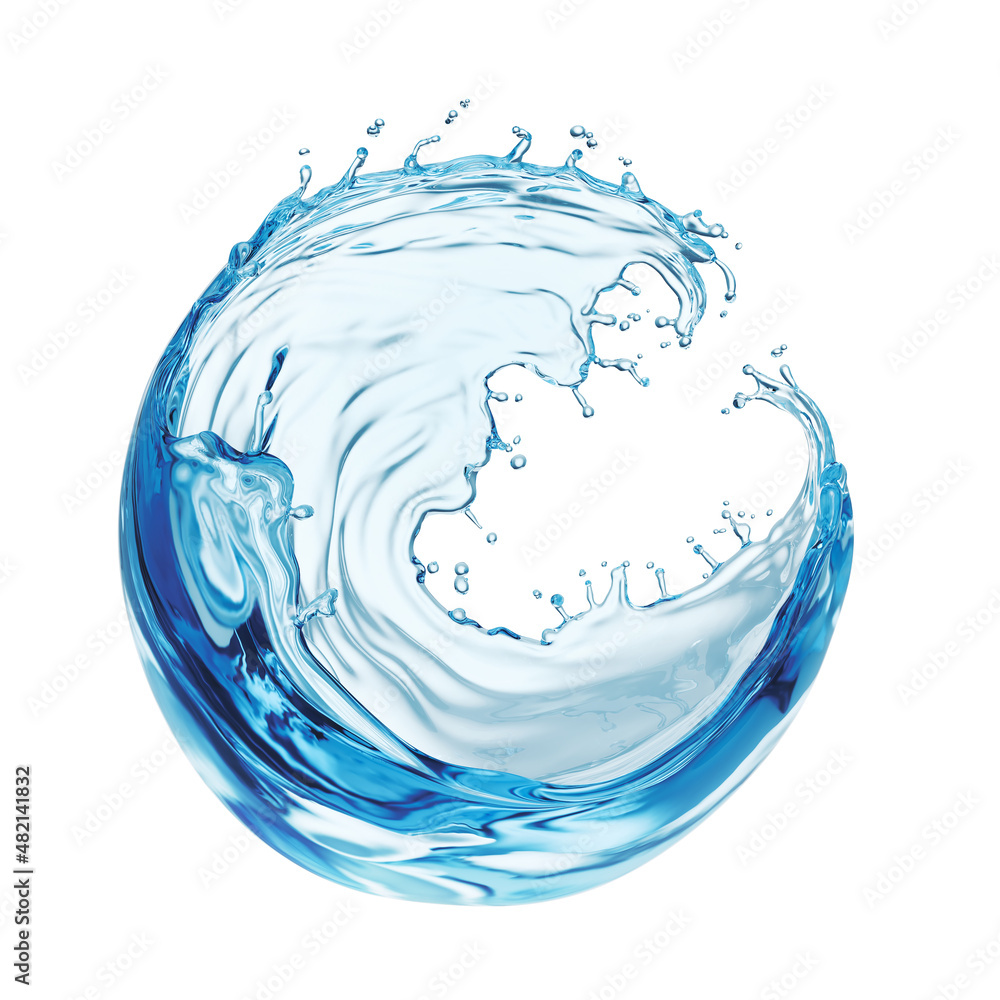 water liquid splash in sphere shape isolated on white background Stock ...