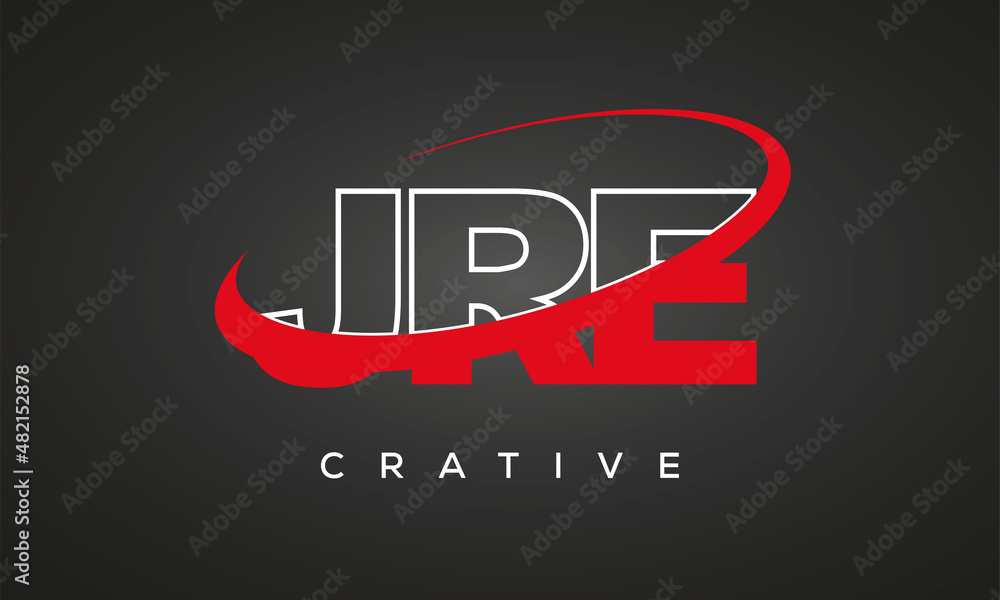 JRE creative letters logo with 360 symbol Logo design Stock Vector ...