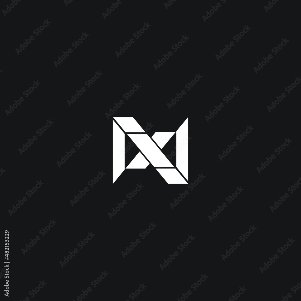 NX Typography Letter Logo Stock Vector | Adobe Stock
