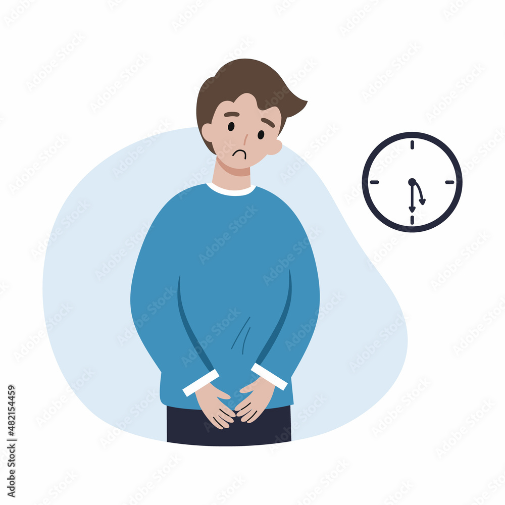 Sad Man Problems With Potency Sexual Dysfunction Stock Vector