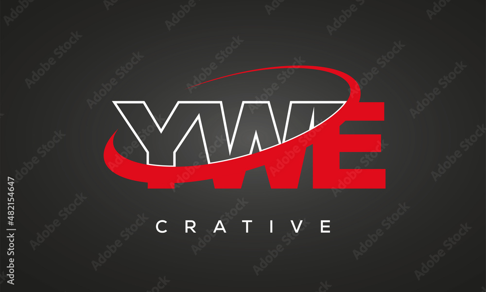 YWE creative letters logo with 360 symbol Logo design Stock Vector ...