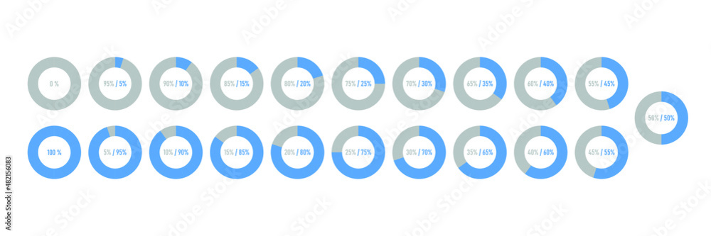 Percent progress bar. Infographic indication upload. Vector ...
