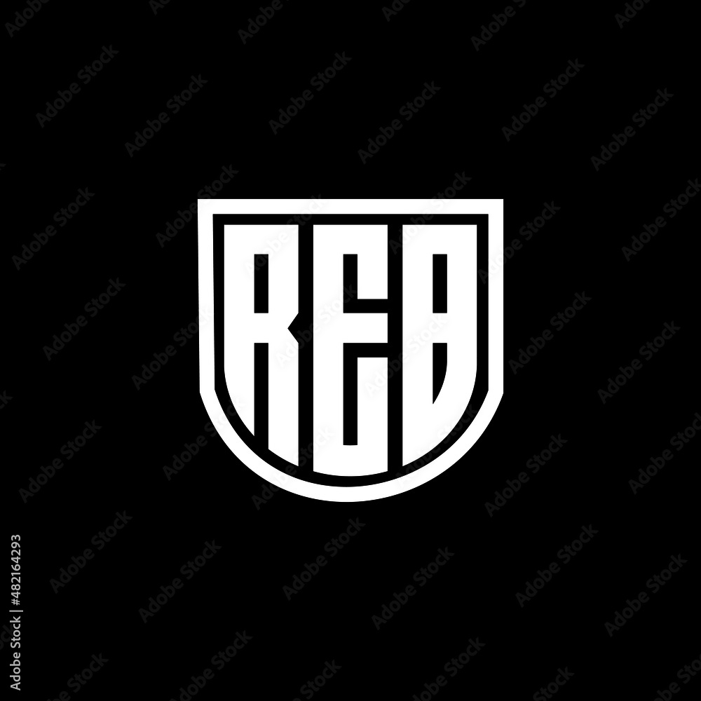 REB letter logo design with black background in illustrator, vector ...