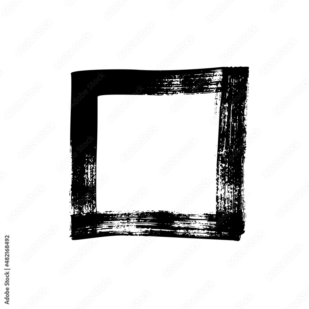 Grunge template background with bold square frame. Black frame, border ...