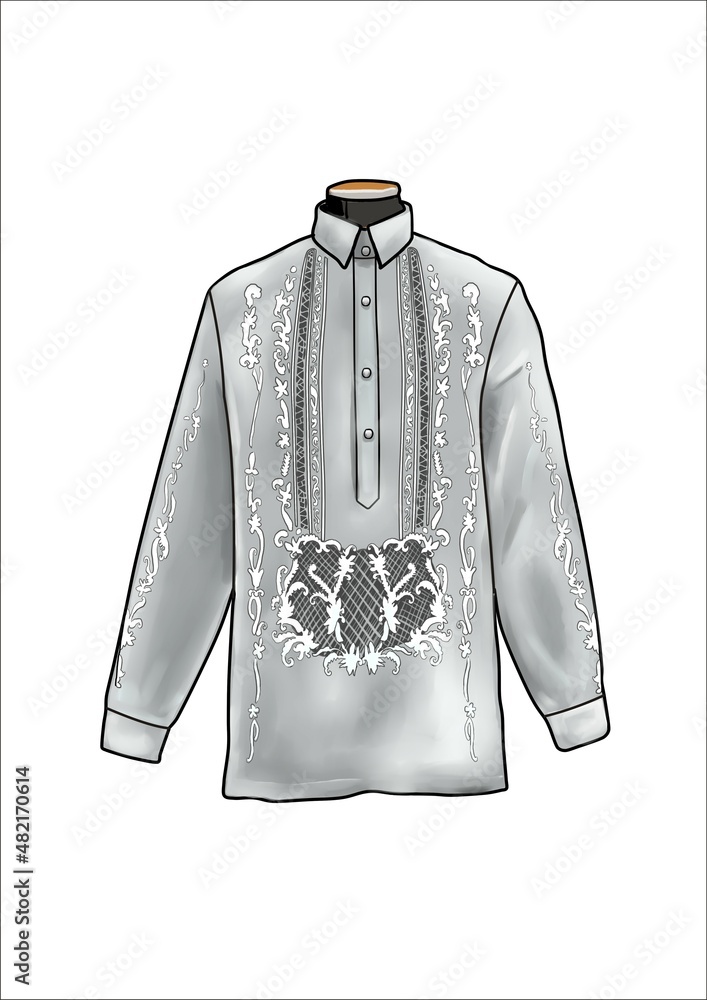 barong tagalog Stock Illustration | Adobe Stock