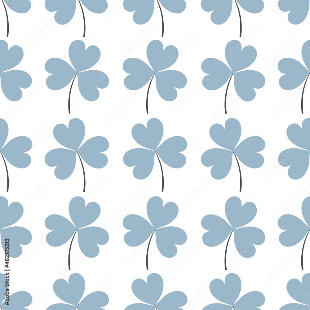 simple cute floral pattern - beautiful little blue leaves of a plant on ...