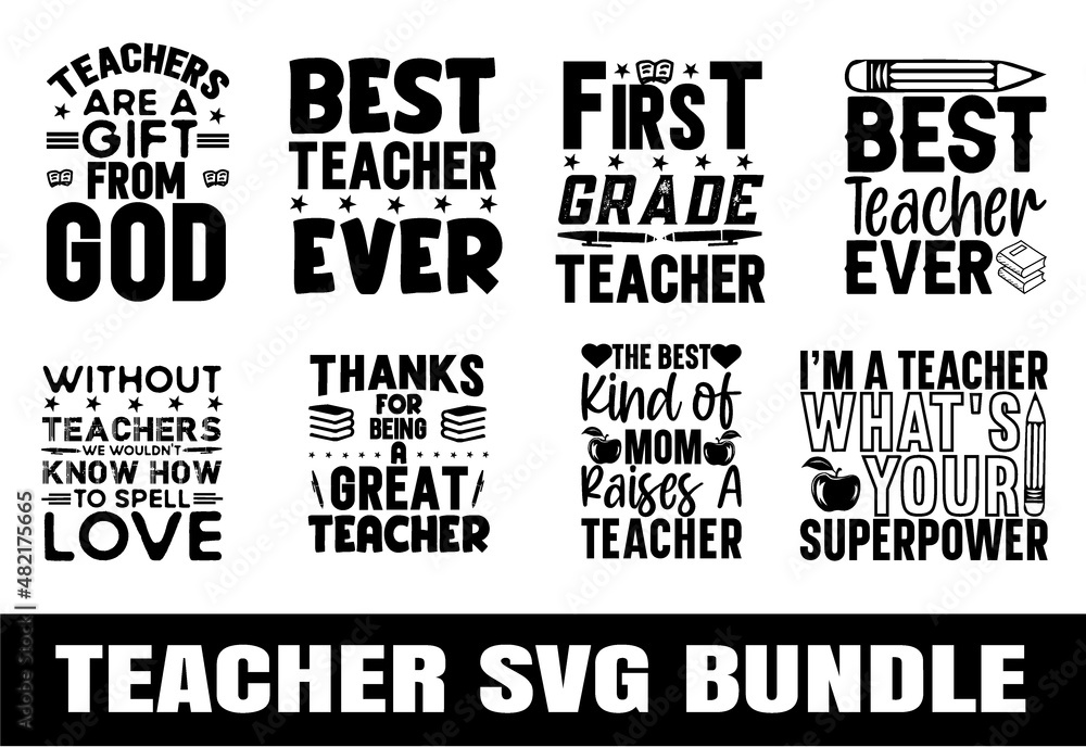 teacher design SVG Bundle Cut Files for Cutting Machines like Cricut ...