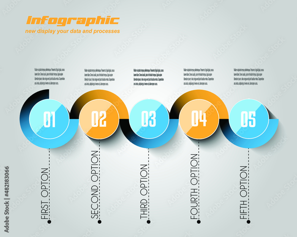 Infographics templates to display your data and processes. Stock Vector ...