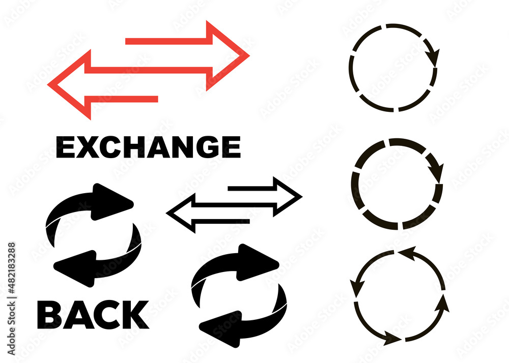Rotating, circular, cyclic arrows. Recurrence sign. Flip over or turn ...