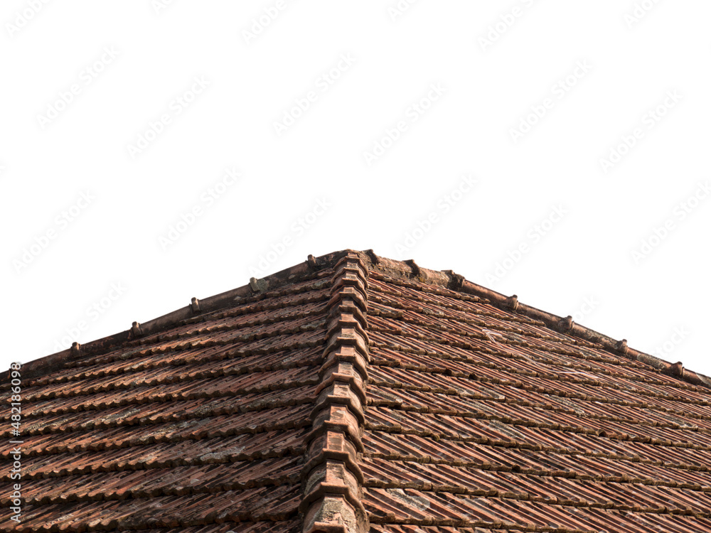 Tile roof of a house side view isolated Stock Photo | Adobe Stock