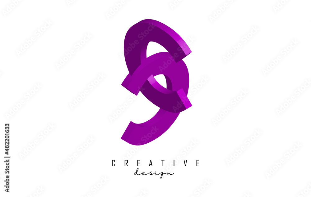 Vector illustration of 3D letter C with a square shape. Letter C ...