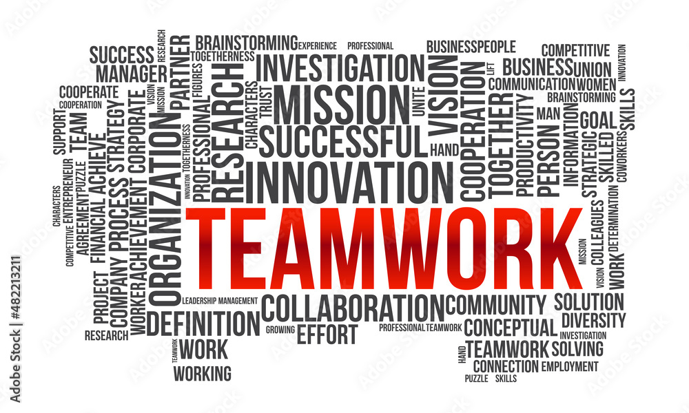 Teamwork word cloud template. Business concept vector background. Stock ...
