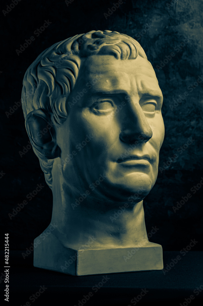 Bronze color gypsum copy of ancient statue of Guy Julius Caesar ...