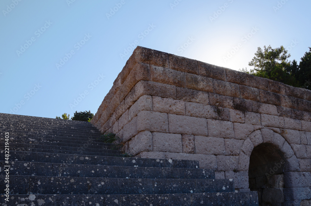 ruins of Asclepeion in Kos island, Greece; ancient greek temple ...