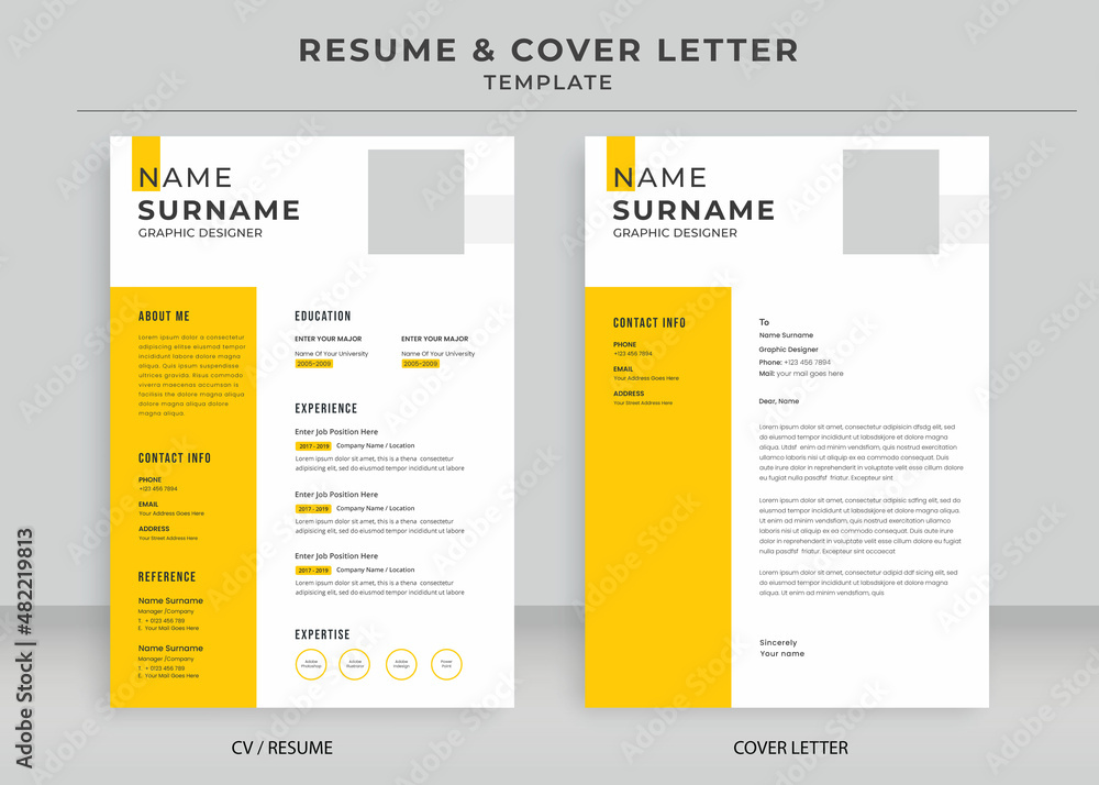 Resume and Cover Letter Template, Minimalist resume cv template, Cv ...
