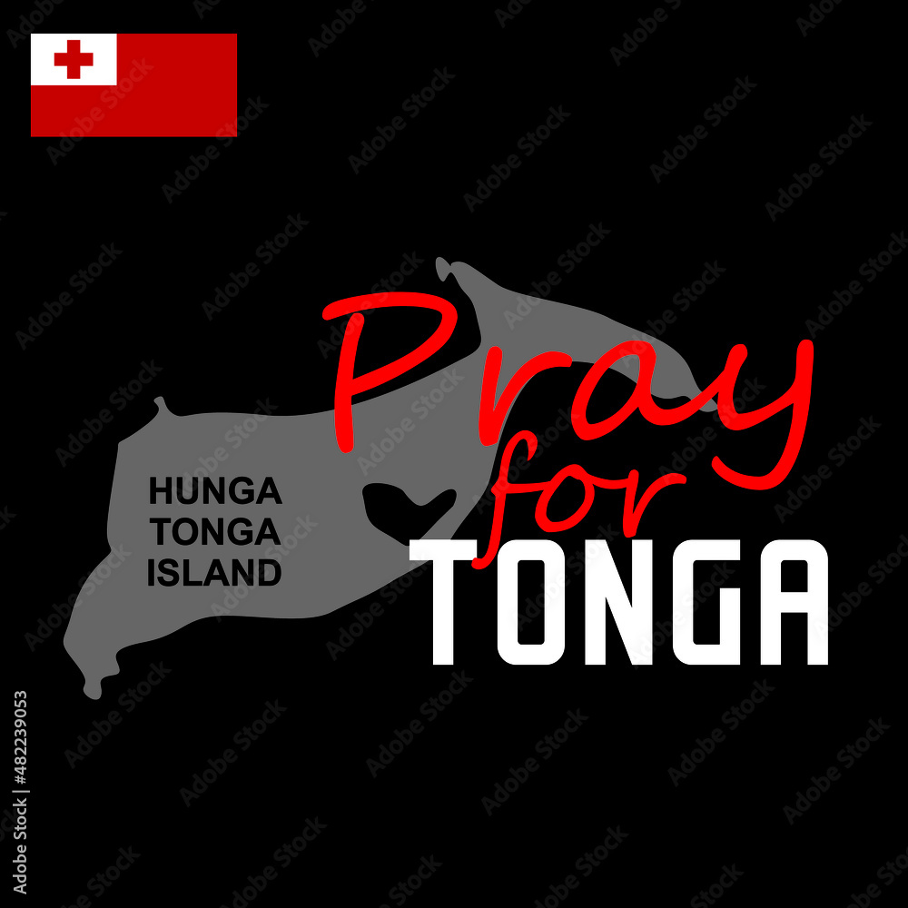 vector illustration Pray for Tonga, Pray for Tonga affected by volcanic ...