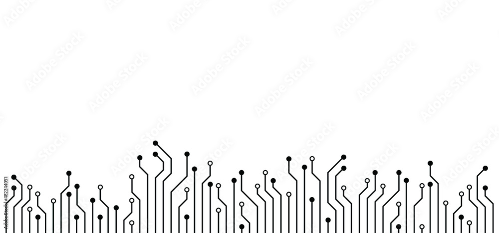 Circuit board or electronic motherboard. lines and dots connect. Vector ...