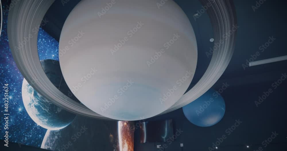 Model of planets and solar system in museum Stock Video | Adobe Stock
