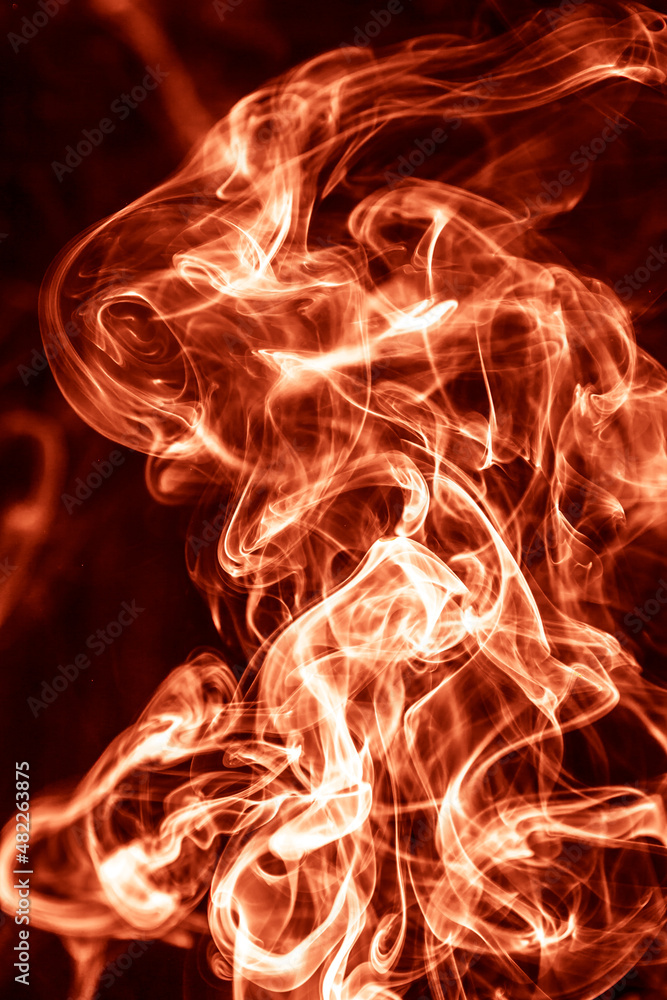 Orange and Red Hot Burning Fire Smoke Backdrop Texture Stock Photo ...