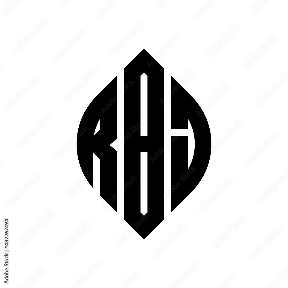 RBJ circle letter logo design with circle and ellipse shape. RBJ ...