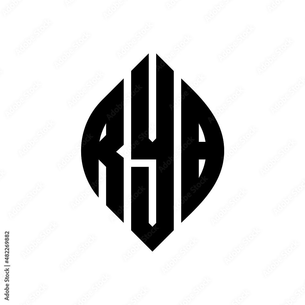 RYB circle letter logo design with circle and ellipse shape. RYB ...