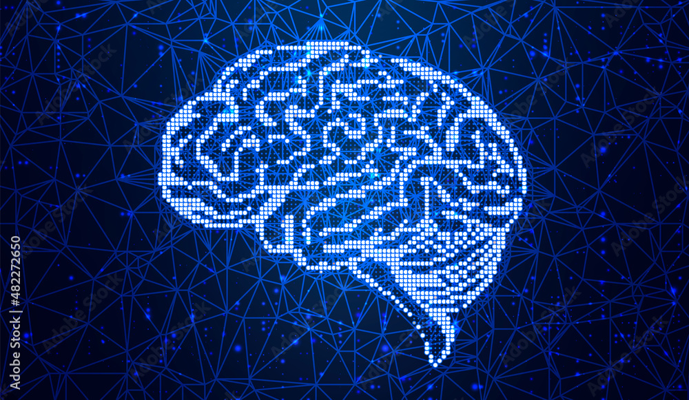 Human brain visualization. Futuristic Artificial intelligence concept ...