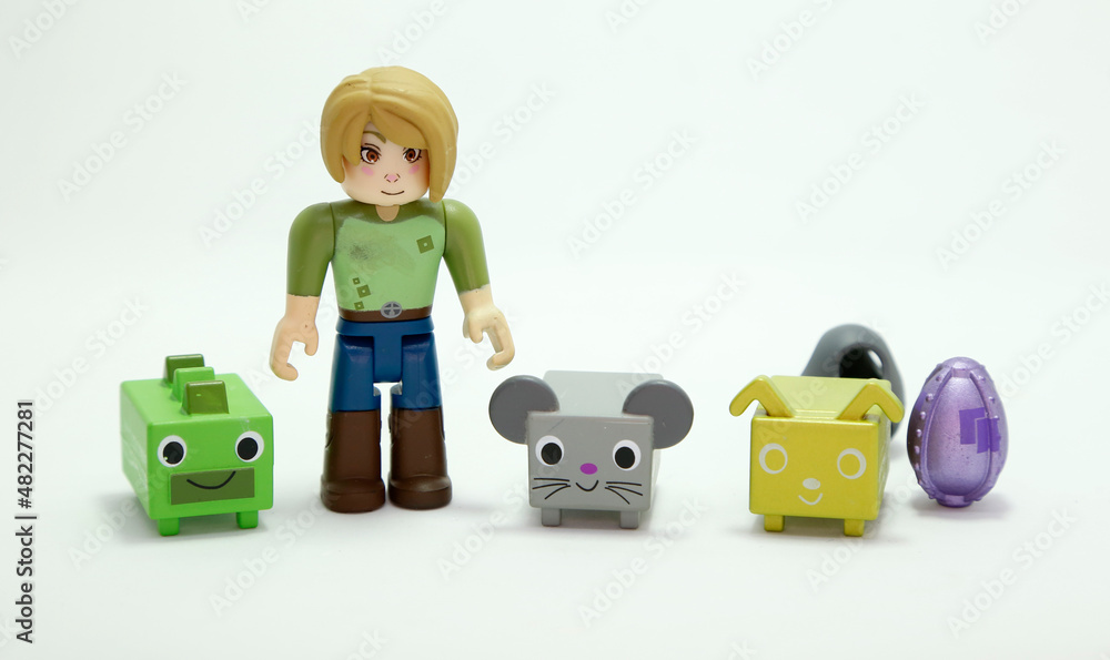 Plastic toy figure with character from the Roblox video game. Roblox ...