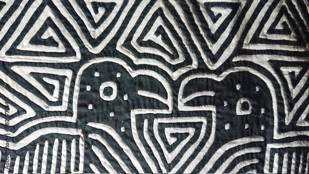 Mola appliqué textile - Guna indigenous people, Panama Stock Photo ...