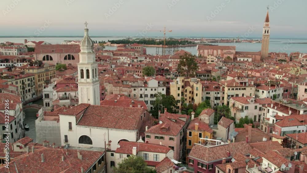 Aerial view Venice city, Italy. Panoramic Venice overview of historical ...