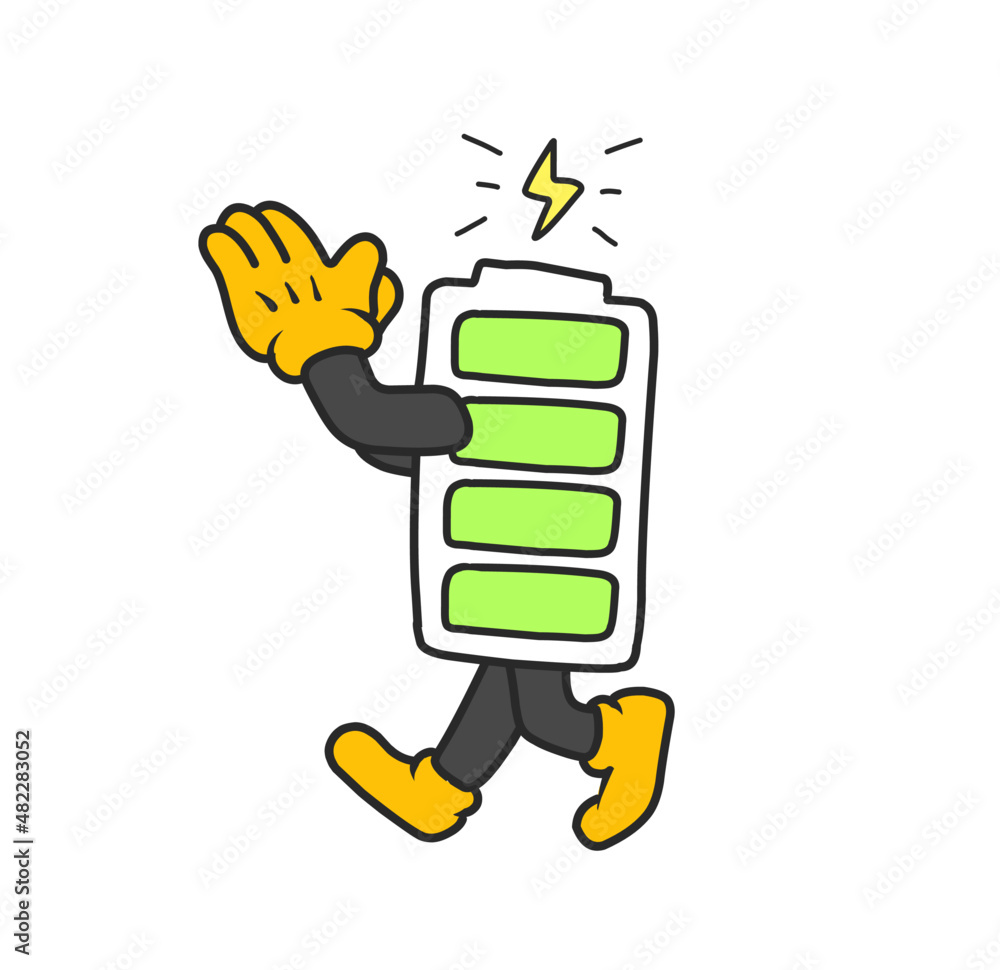 battery character, battery vector mascot. fit for printed or digital ...