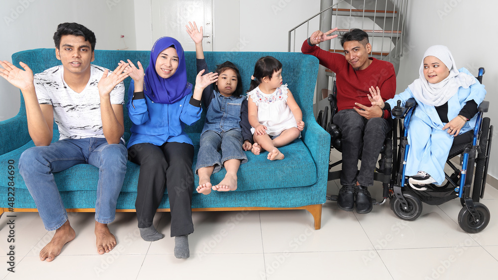 Group of southeast Asian adult child girl male female special need ...